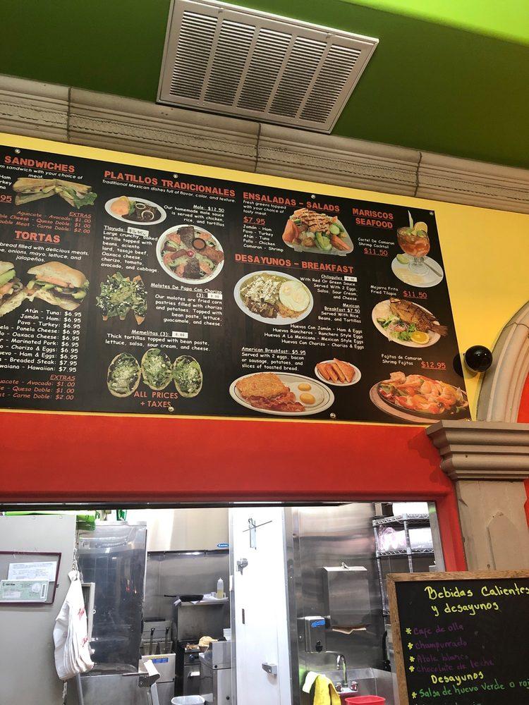 Menu at Burrito Caliente restaurant, Inglewood