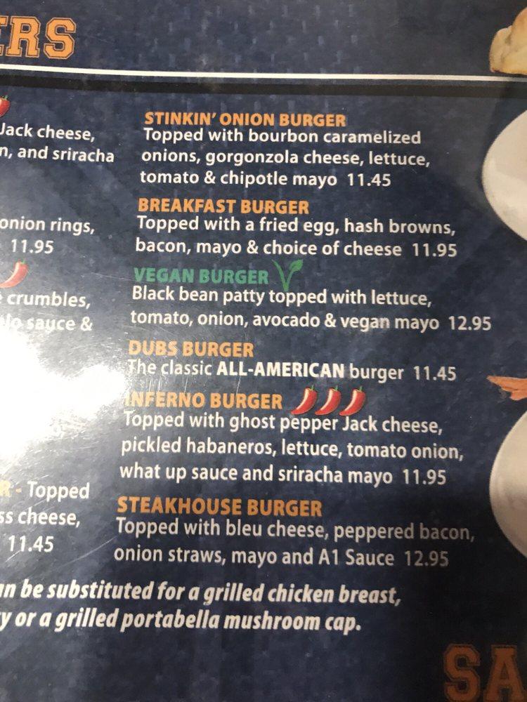 Menu at P-Dubs Brew Pub, Tehachapi, Santa Lucia St