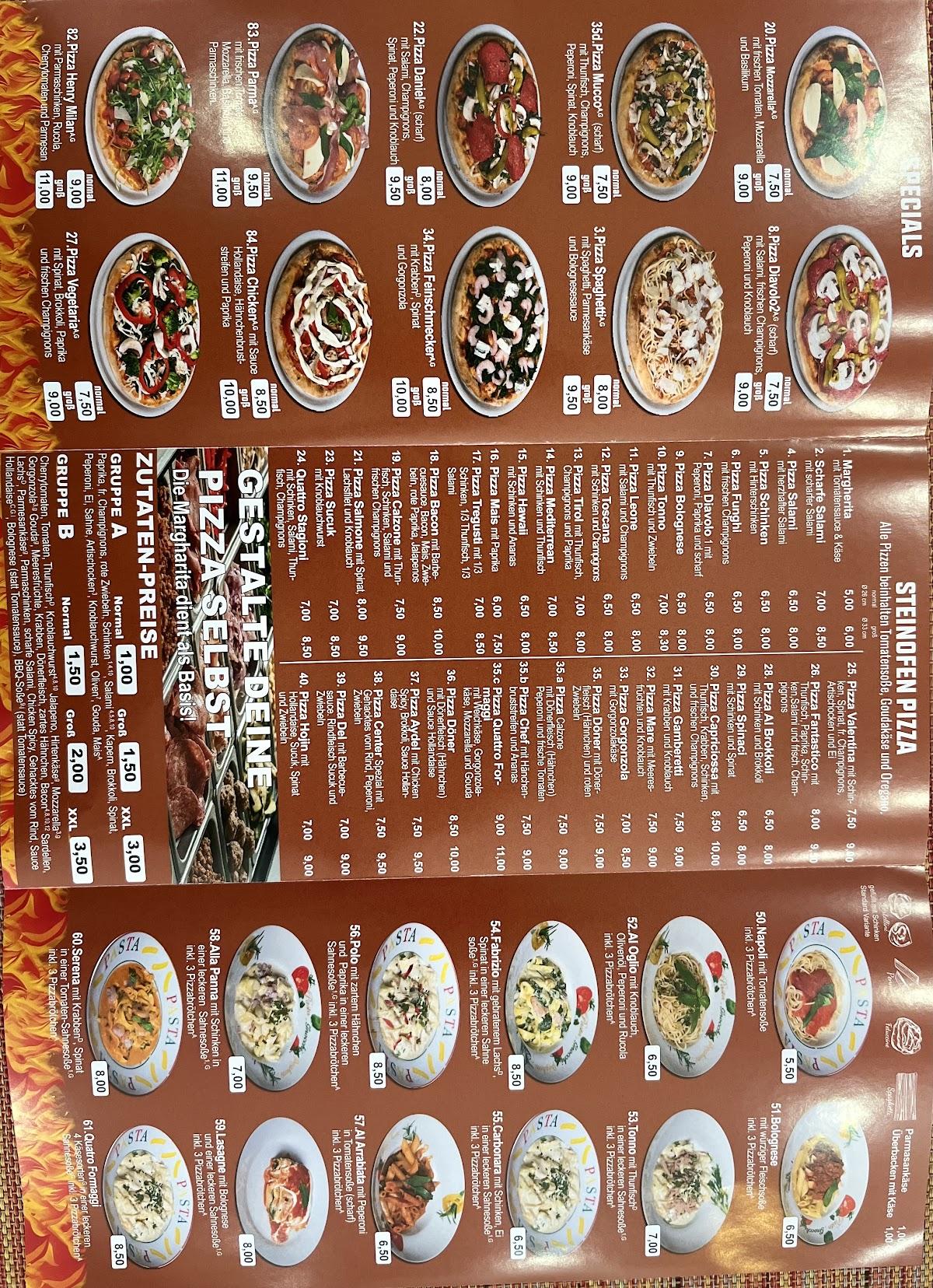 Speisekarte von Pizza Center, Witten