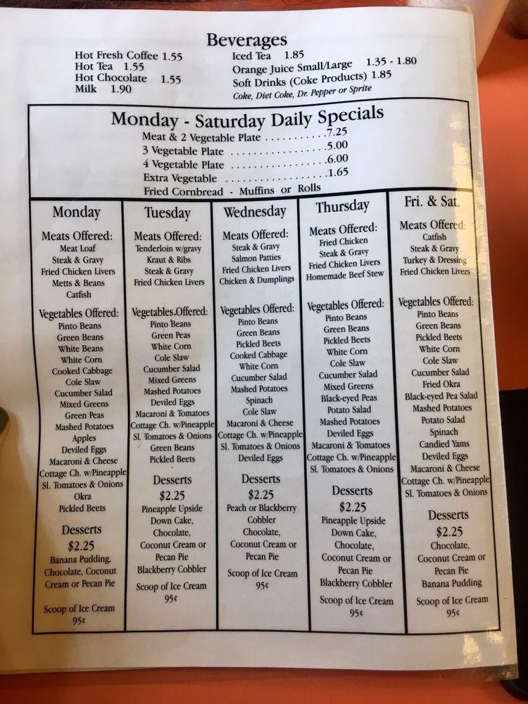Menu at Lunch House restaurant, Knoxville, Holston Dr