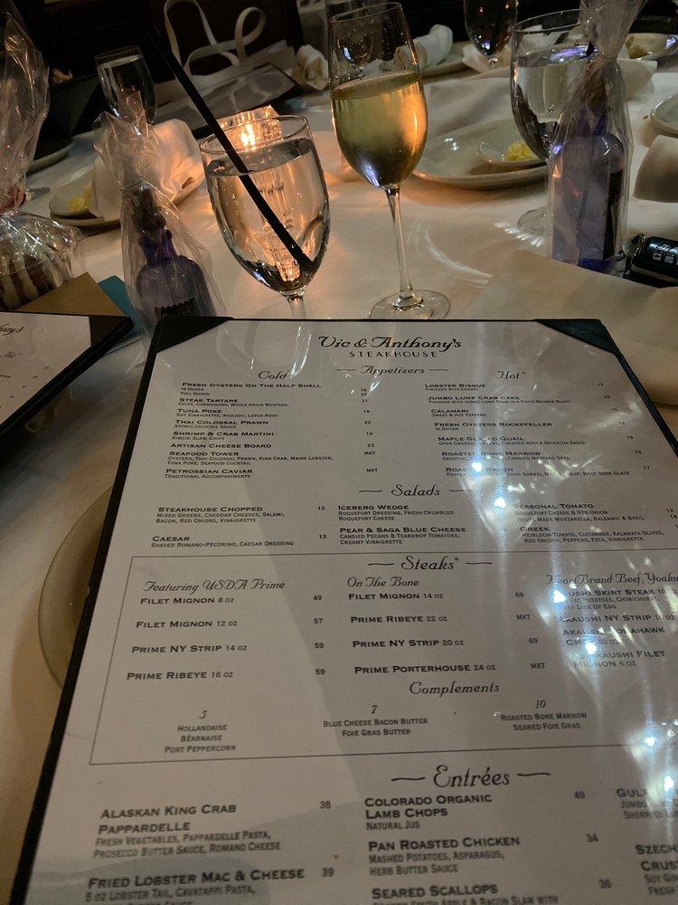 Menu at Vic & Anthony's Steakhouse, Lake Charles, Golden Nugget Blvd