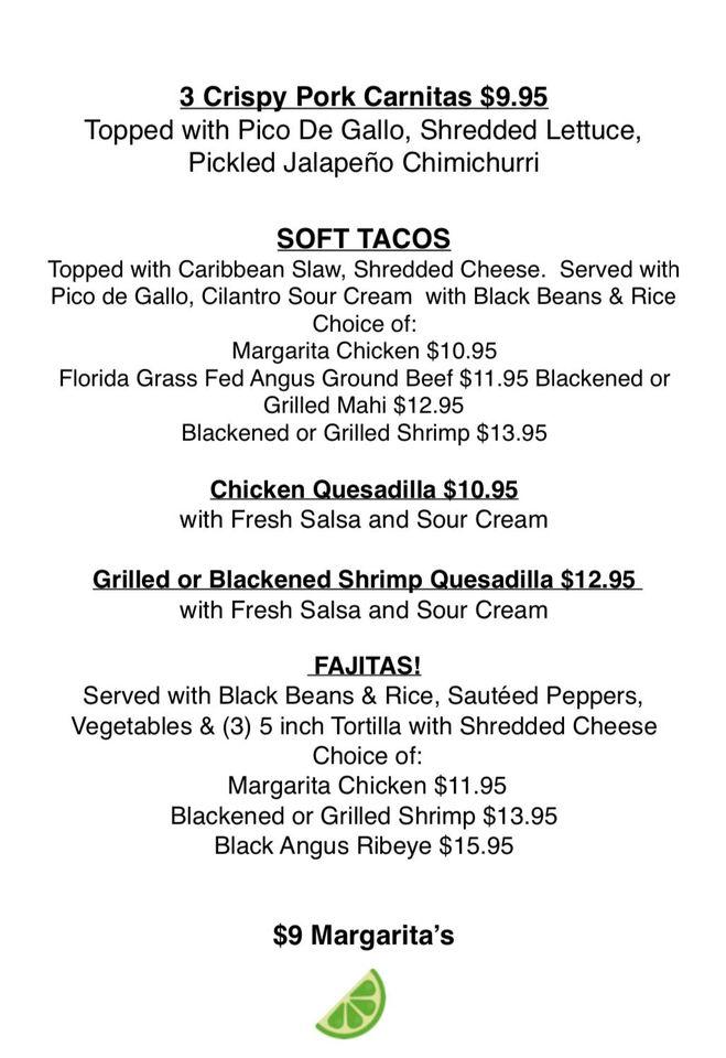 Menu at Blue Water Bay restaurant, Melrose