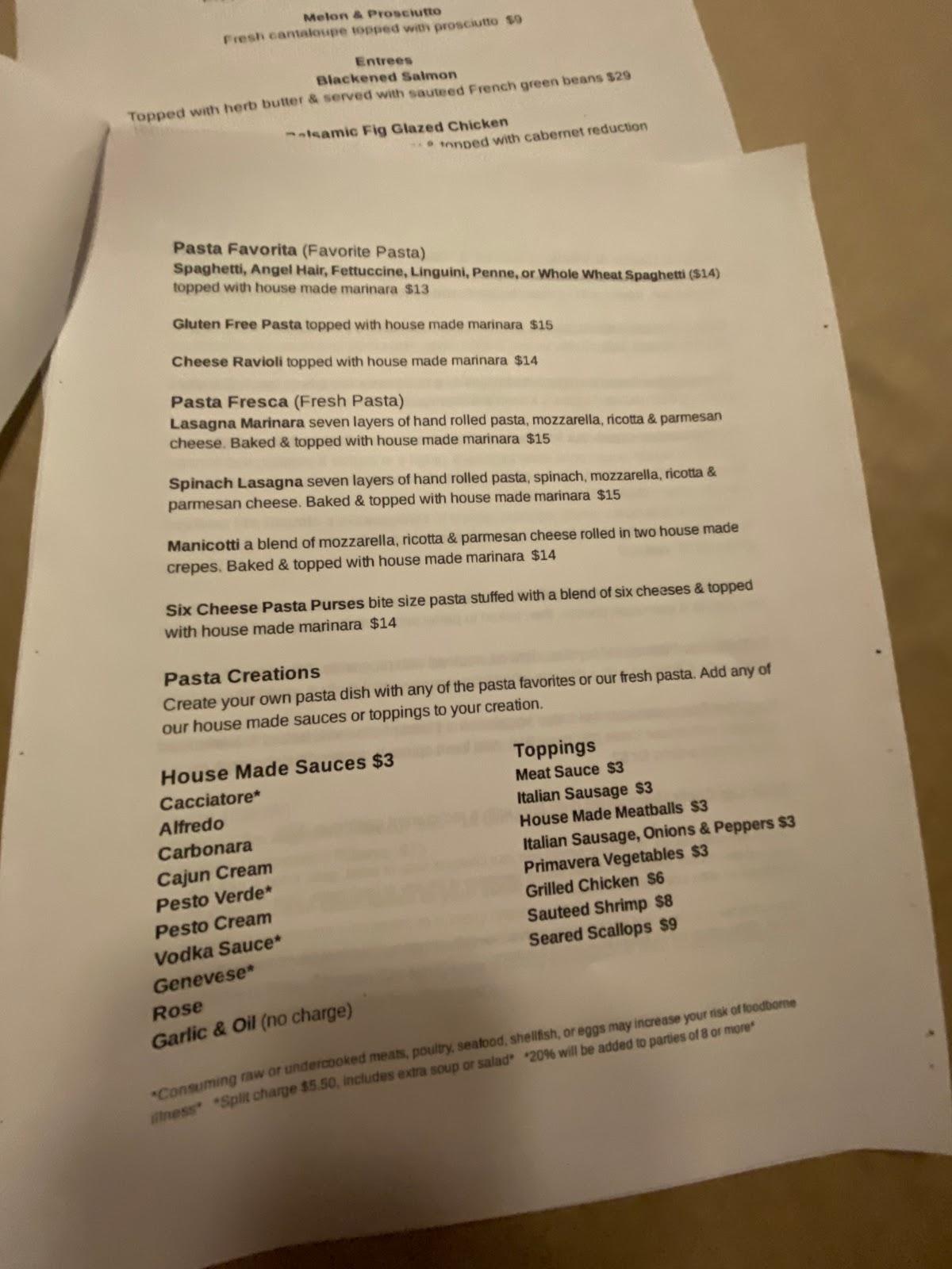 Menu at Casa Rustica Restaurant, Boone, NC-105