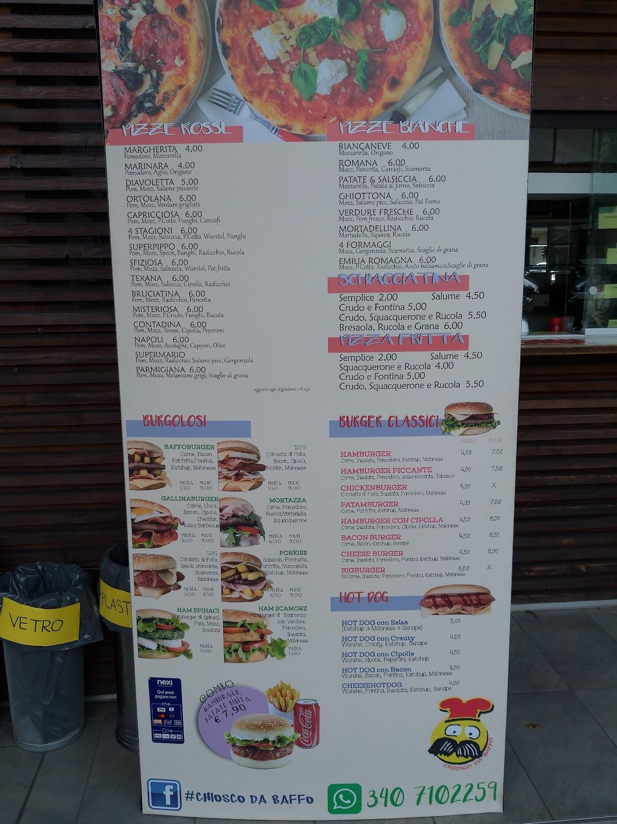 Menu da Chiosco "Da Baffo" ristorante, Faenza