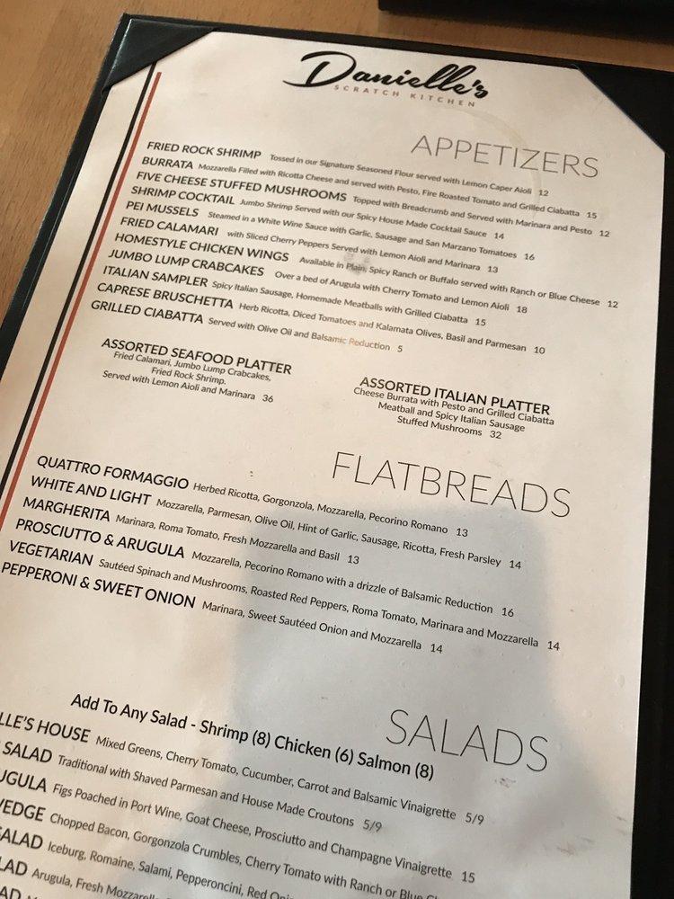 Menu at Danielle's Scratch Kitchen restaurant, Castle Rock