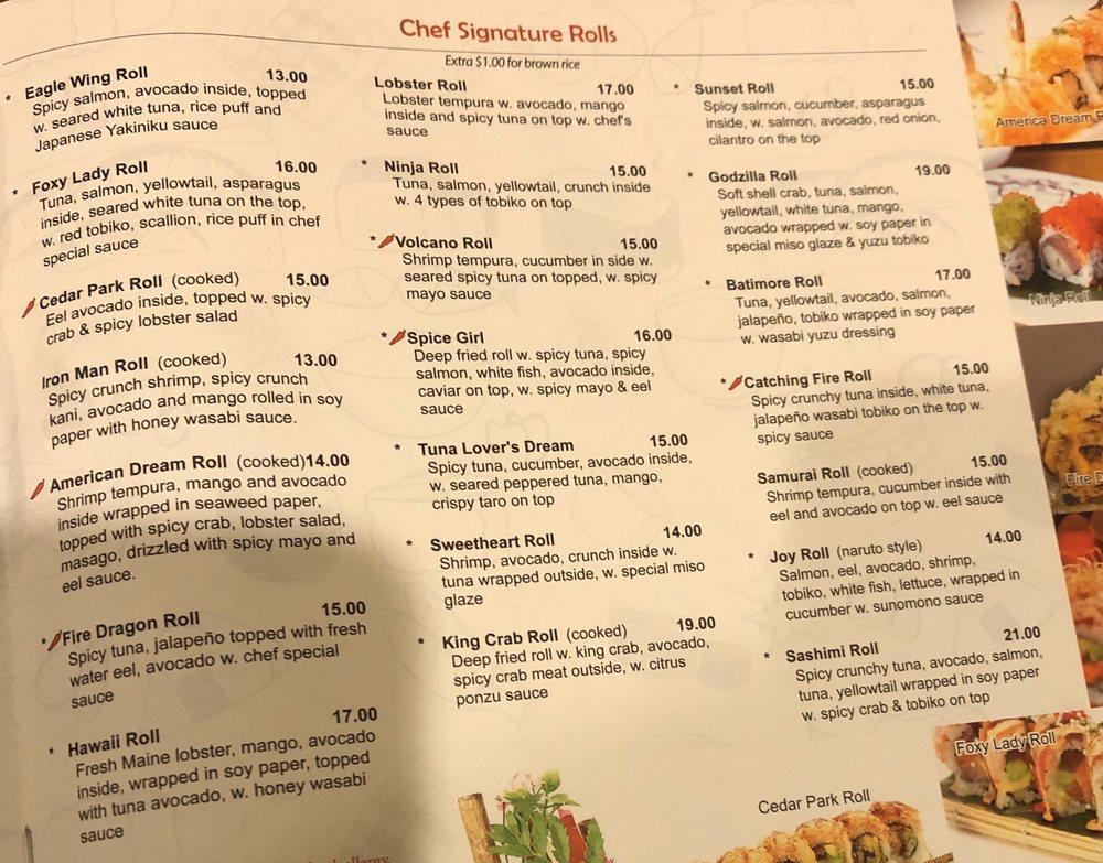 Menu at Hayashi Sushi & Poke restaurant, Philadelphia