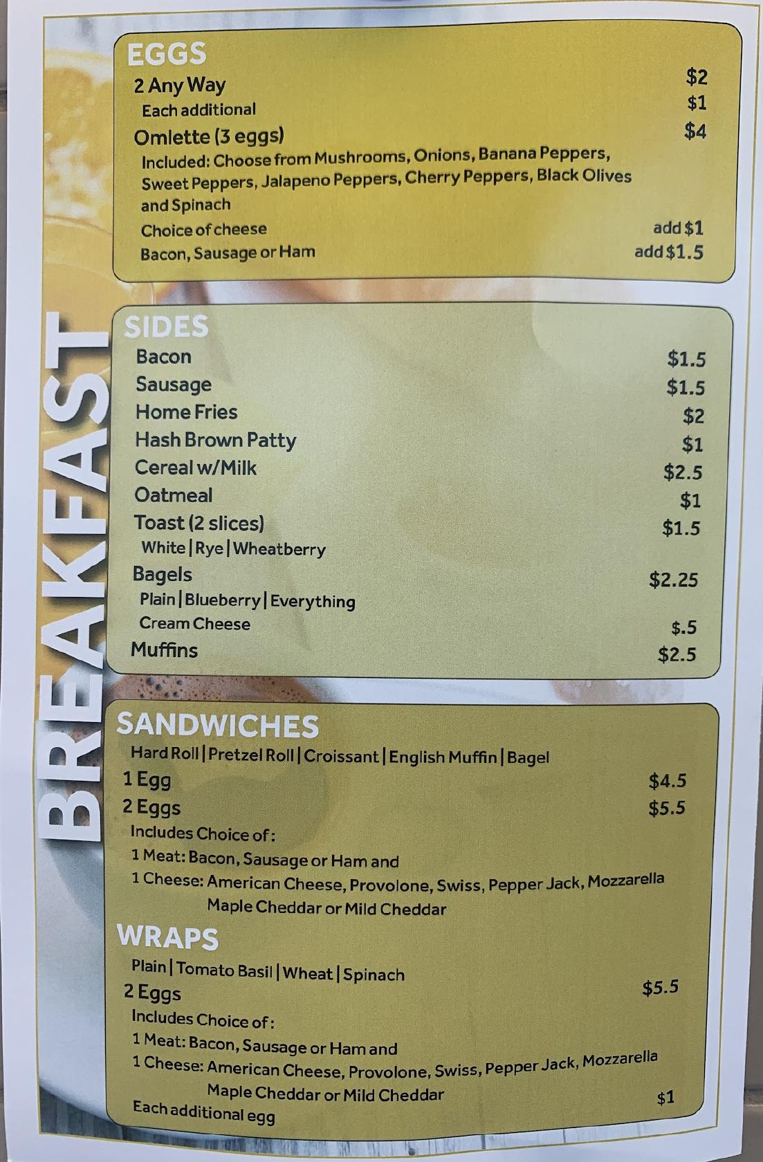 Menu at Jamison Café & Catering restaurant, Elma Center