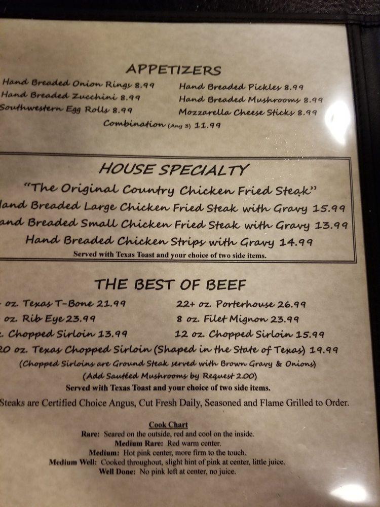 Menu at Rockett Cafe & Club, Waxahachie