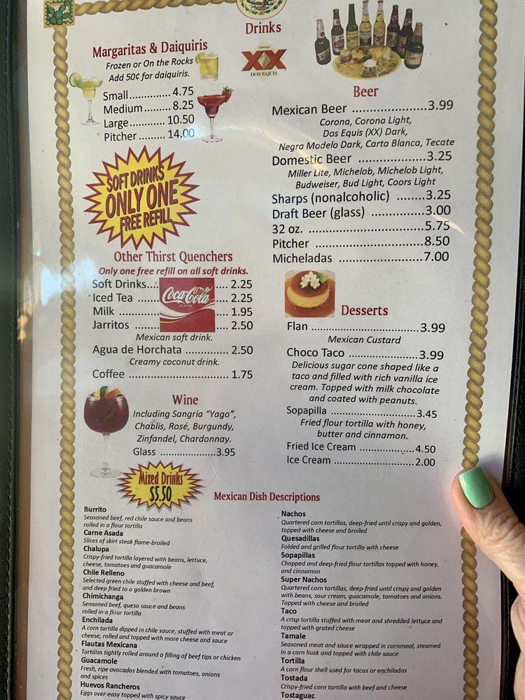 Menu at Hola Mexico restaurant, Columbia, Two Notch Rd