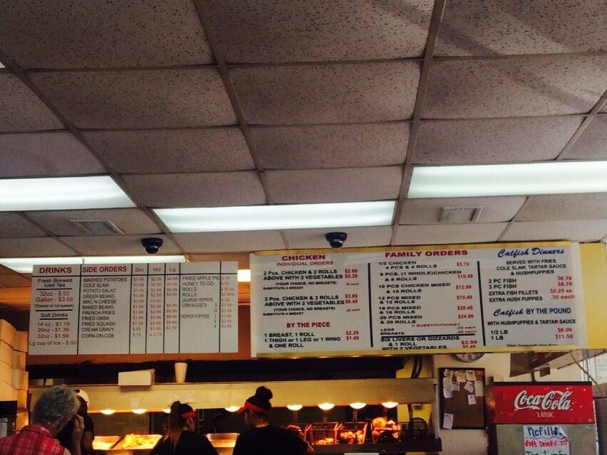 Menu at Jim's Krispy Fried Chicken restaurant, Mexia
