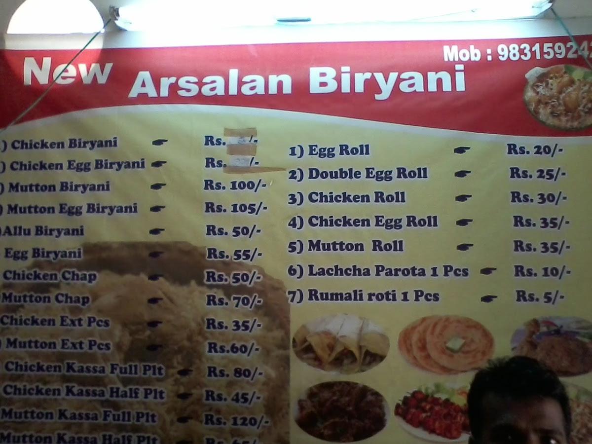 Menu at NEW ARSALAN BIRIYANI, Panihati, 2nd Lane Agarpara Station Road