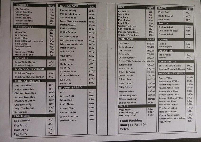 Menu at The Big Chef, Baddi, Baddi
