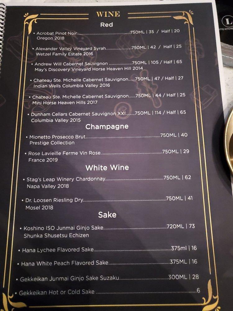 Menu at The Golden Pot restaurant, Las Vegas