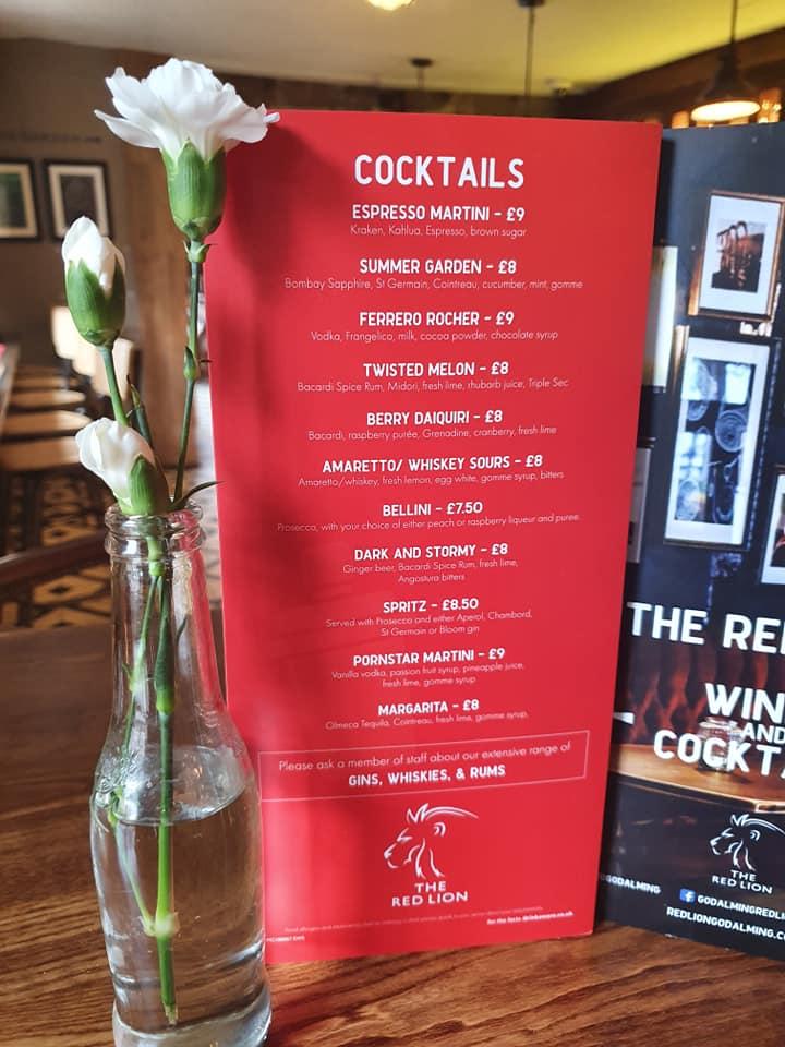 Menu at Fox & Finch pub & bar, Godalming