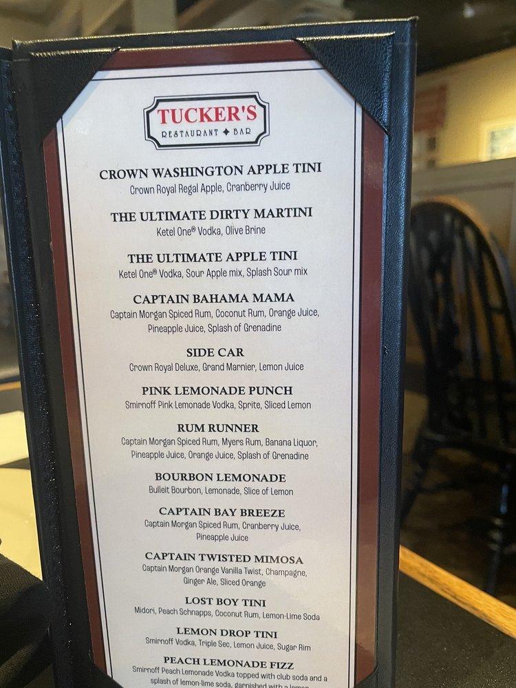 Menu at Tucker's Restaurant, Anderson