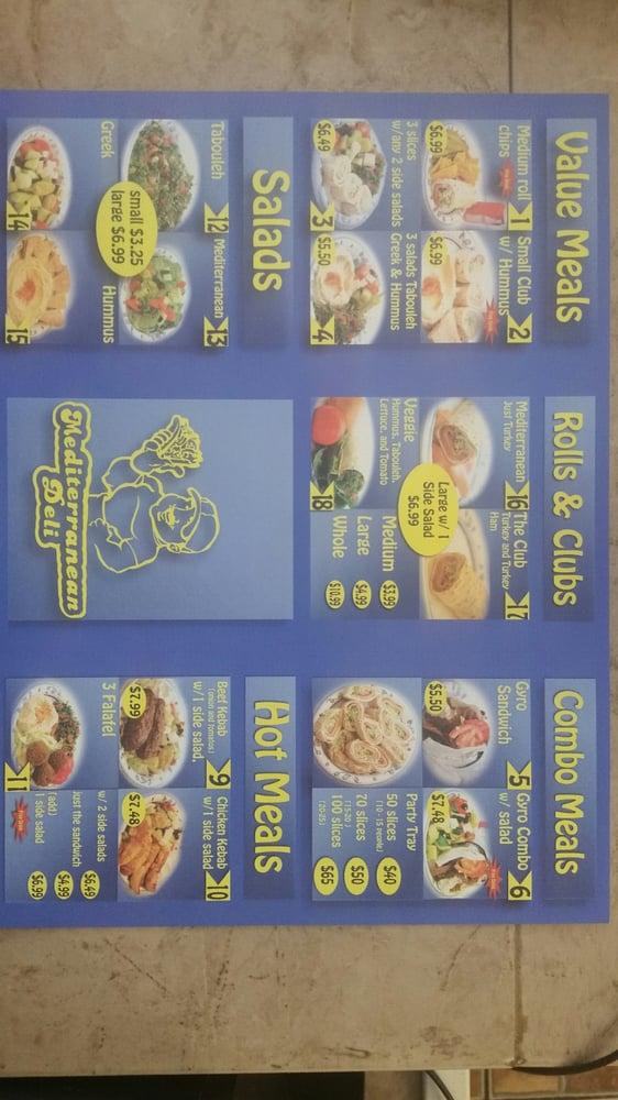 Menu at Mediterranean Deli restaurant, Orlando