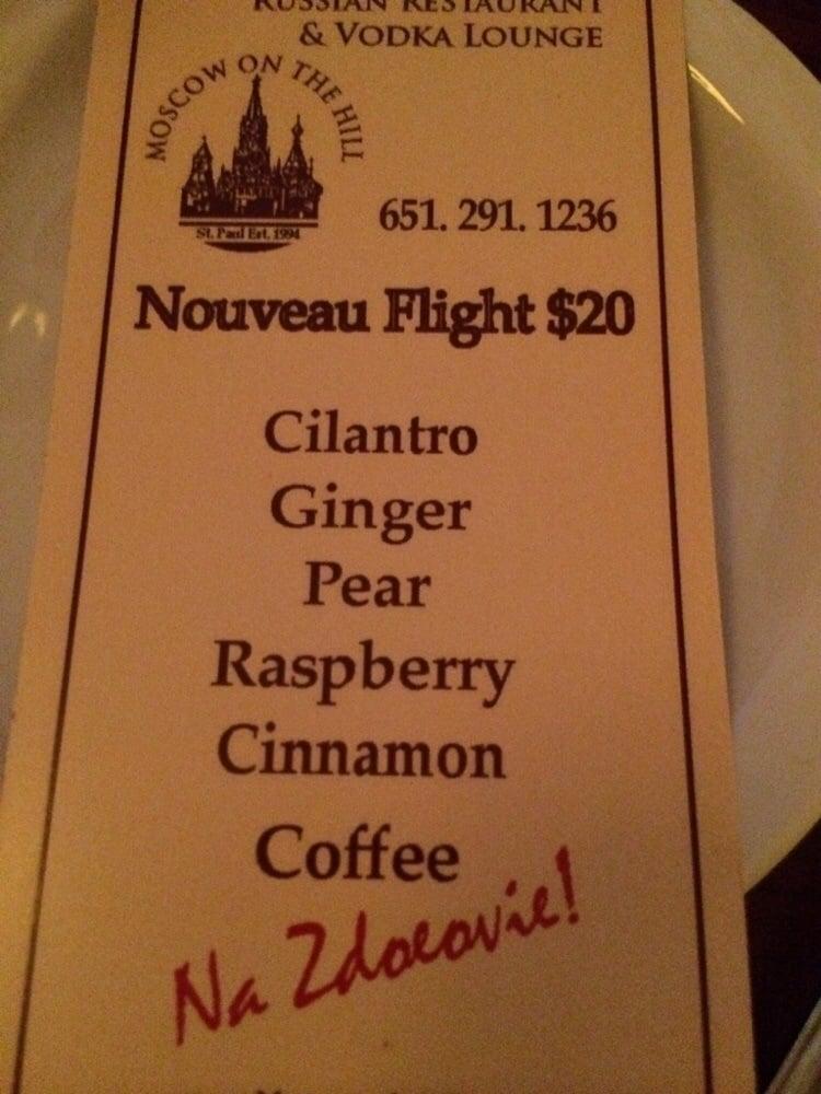 Menu at Moscow on the Hill pub & bar, Saint Paul
