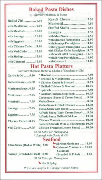 Menu at Royal Kings Pizza pizzeria, New York City