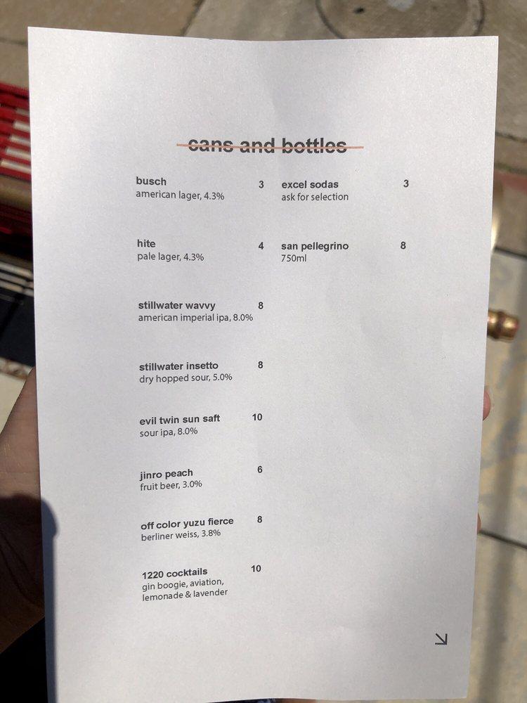 Menu at iNDO restaurant, St. Louis