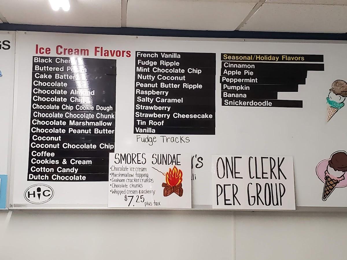 Menu at Hoffman's Ice Cream & Deli desserts, Westminster