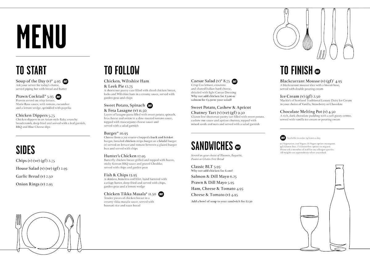 Menu at ibis Styles Crewe, Crewe
