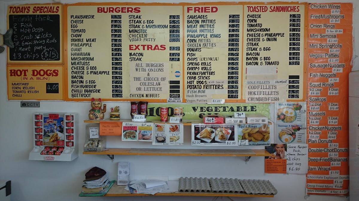 Menu at Majors Takeaways Fish & Chip Burger restaurant, Christchurch