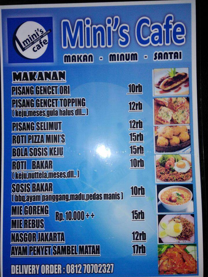 Menu at Mini's Cafe, Batam, jl. jendral sudirman