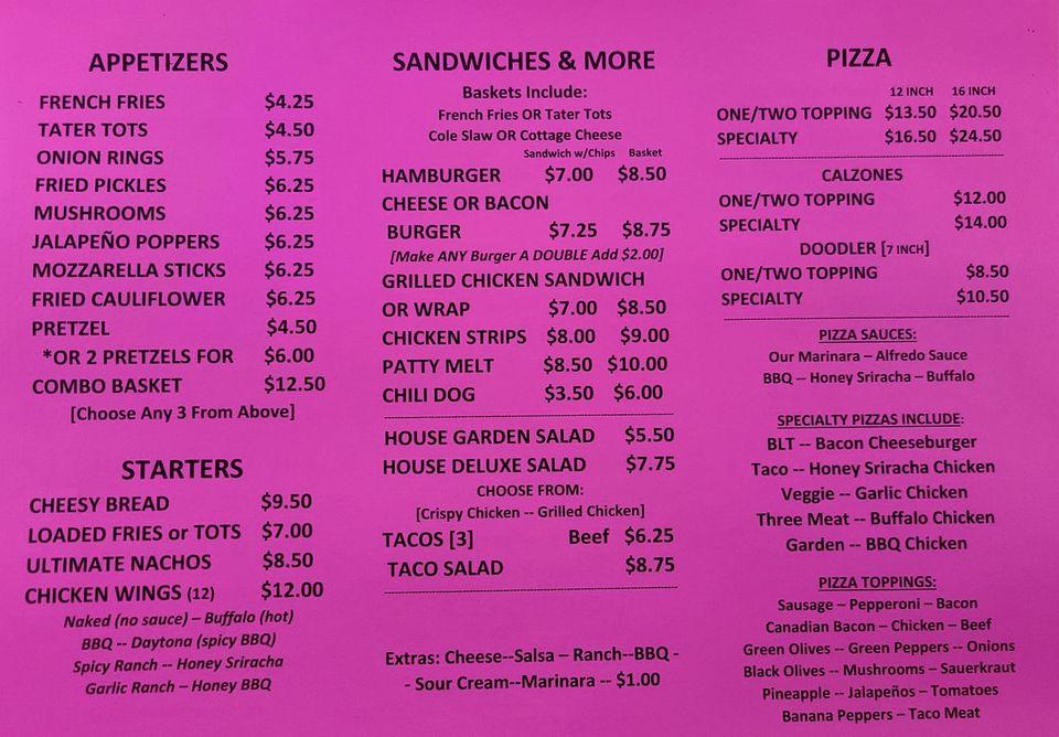 Menu at The Yankee Doodle pub & bar, Moline, 16th St