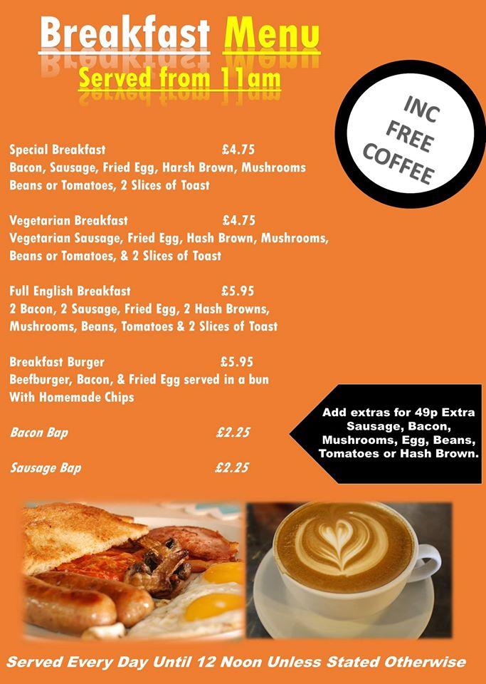 Menu at Willow Tree Inn restaurant, Nottingham