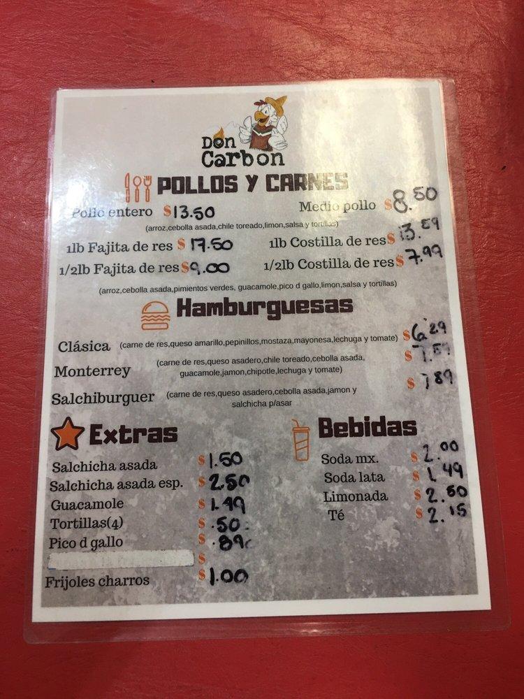 Menu at Al Carbon Pollos Asados - Culebra #2 restaurant, San Antonio ...