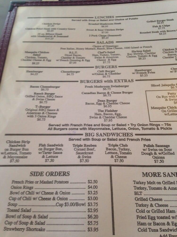 Menu at Dean's Homestyle Cafe, Clackamas