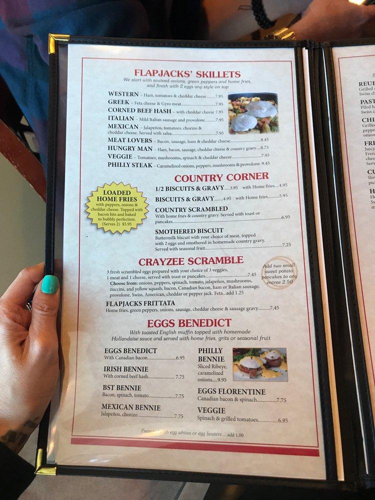 Menu at Flapjacks restaurant, Safety Harbor