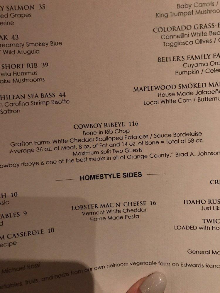 Menu at THE RANCH Restaurant, Anaheim, E Ball Rd #101A