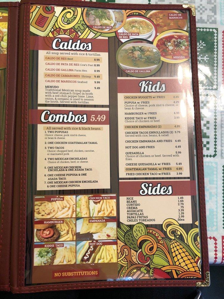 Menu at El Quetzal Restaurant & Bakery, Carthage
