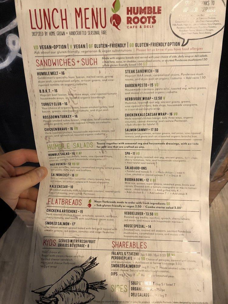 Menu at Humble Roots Cafe & Deli, Maple Ridge