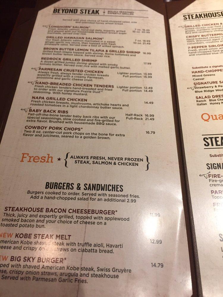 Menu at LongHorn Steakhouse, Harrisburg, Jonestown Rd
