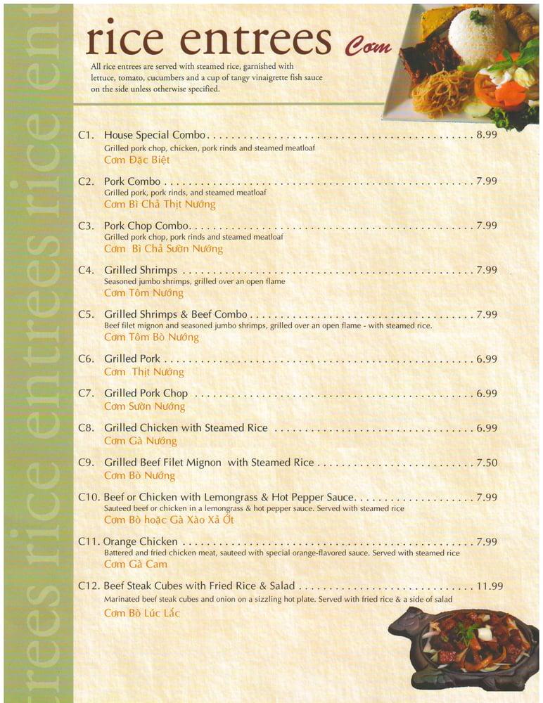 Menu at Pho Lena & Grill restaurant, Escondido