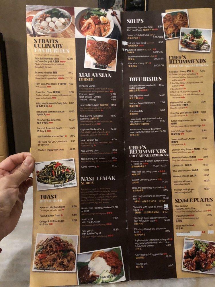 Menu at Kopitiam Dublin restaurant, Dublin