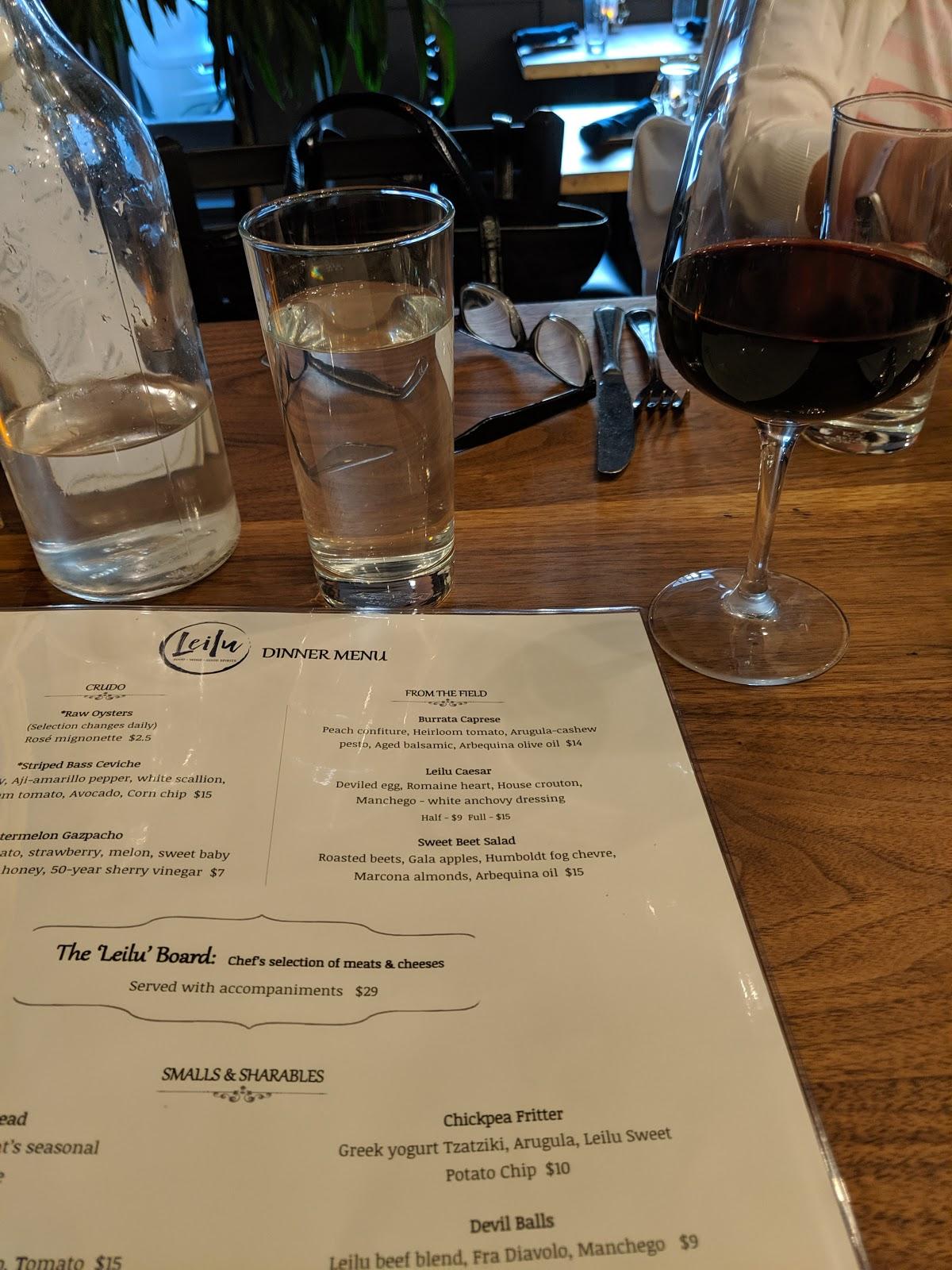 Menu at Leilu restaurant, Huntington