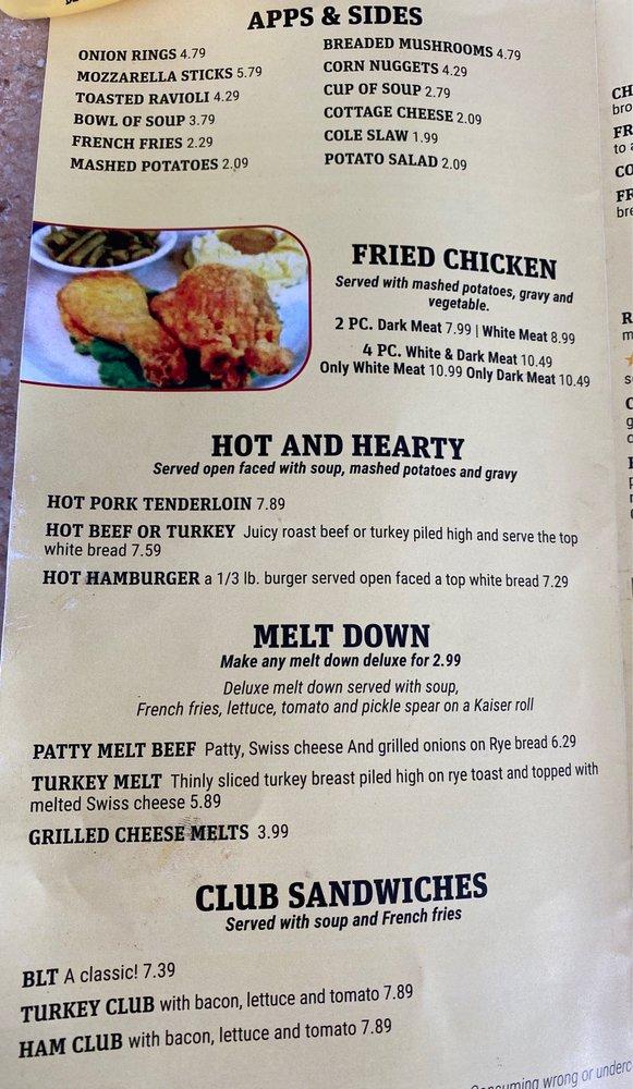 Menu at The Cozy Table restaurant, Benton