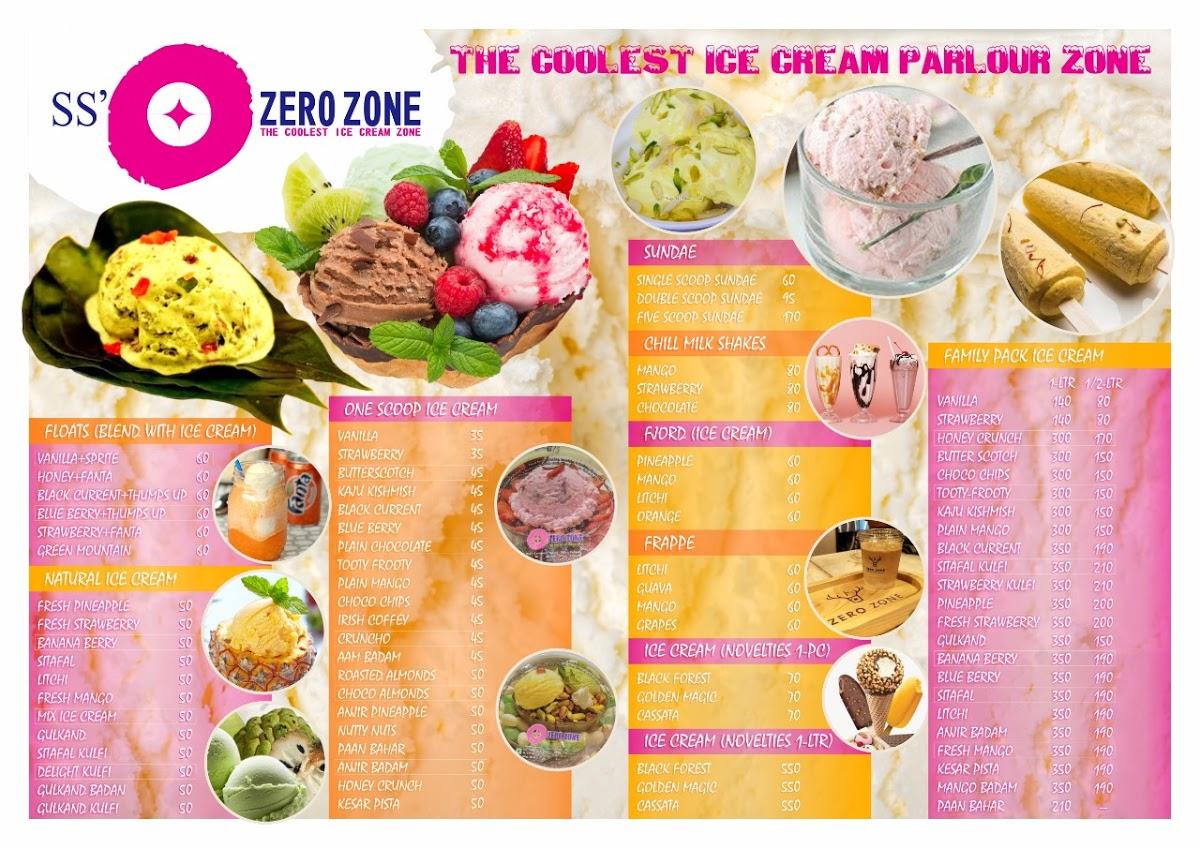Menu at Zero Zone Ice Cream Parlour And Purr Veg- Chinese Corner, Boisar