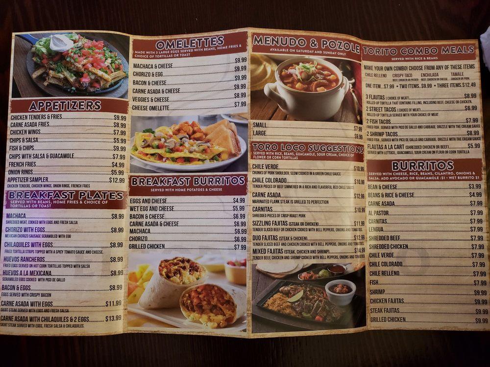 Menu at El Torito Loco restaurant, Chino