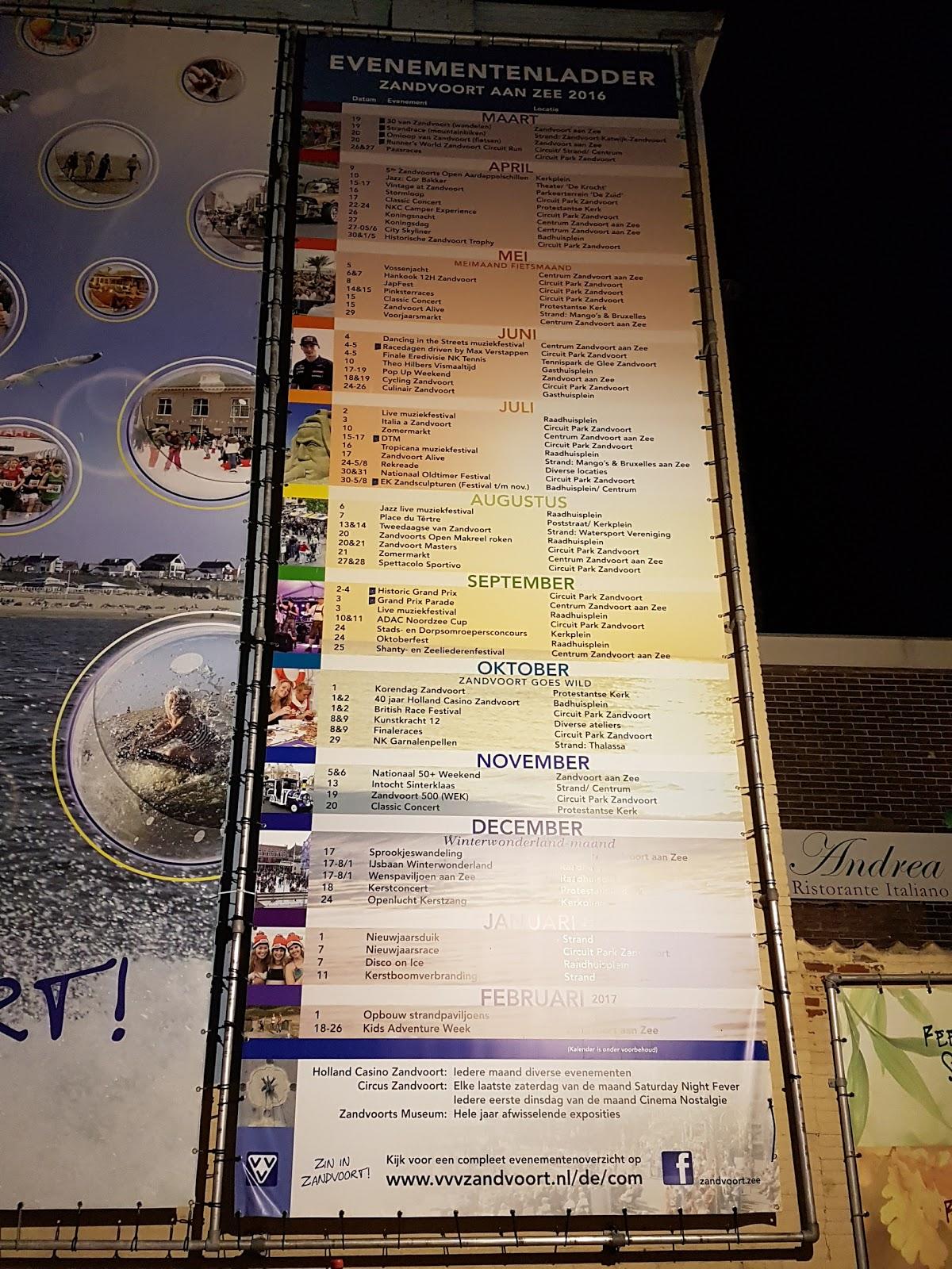 Menu at Ristorante Andrea, Zandvoort