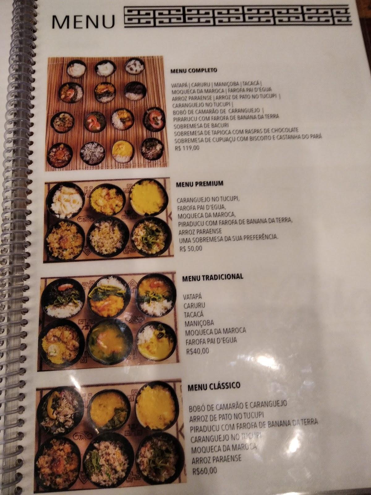 Menu em Restaurante Amazônia na Cuia - Comidas Típicas Paraenses, Belém ...