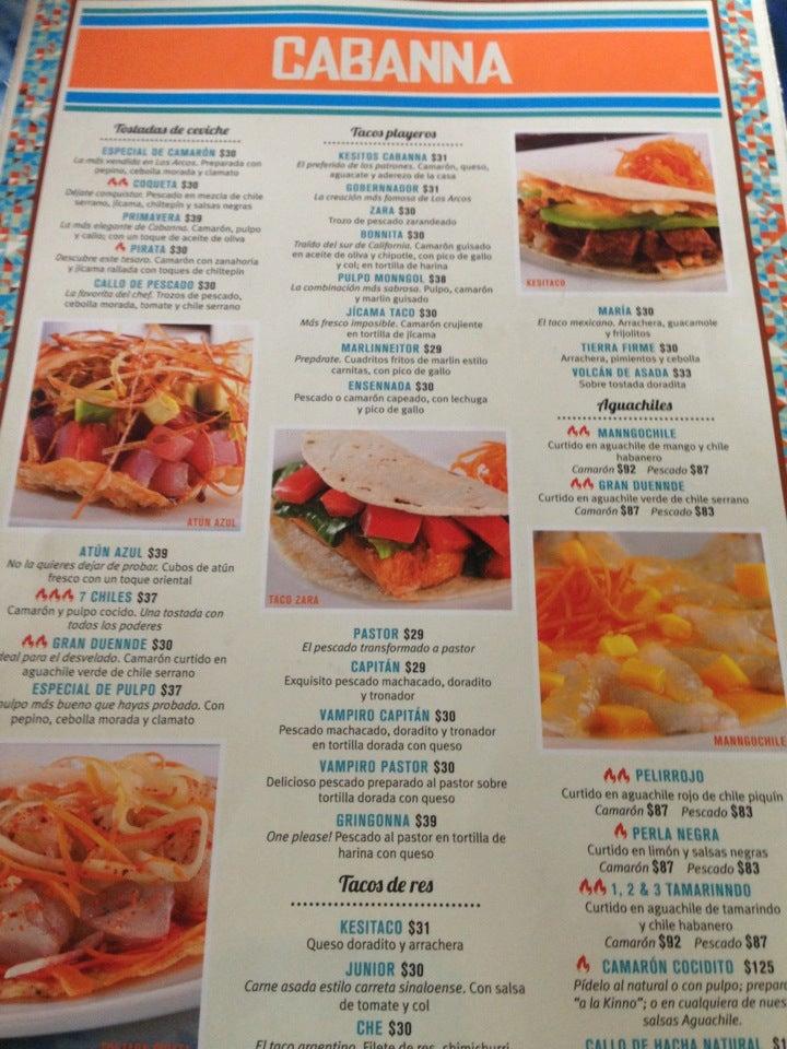 Menu at Cabanna Restaurant, Culiacán, Blvd. Francisco Labastida Ochoa 1695