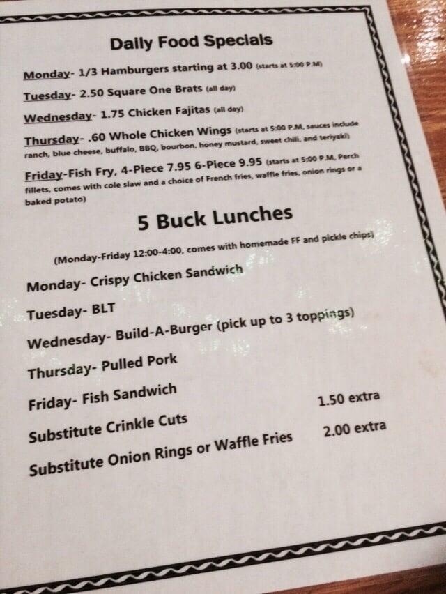 Menu at Cabaret Webb Lake, USA
