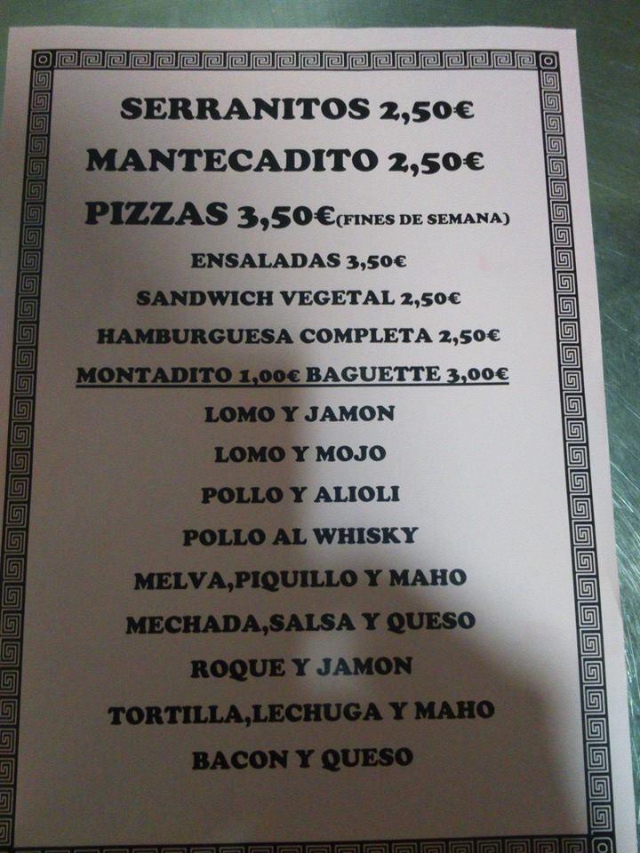 Menu at Cervecería La Guarida pub & bar, Seville