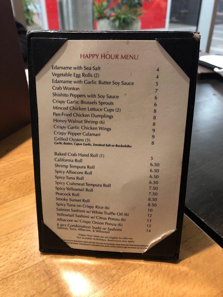 Menu at Wokcano restaurant, Culver City