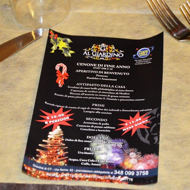 Menu at Al Giardino Ristorante Pizzeria, Gravina di Catania