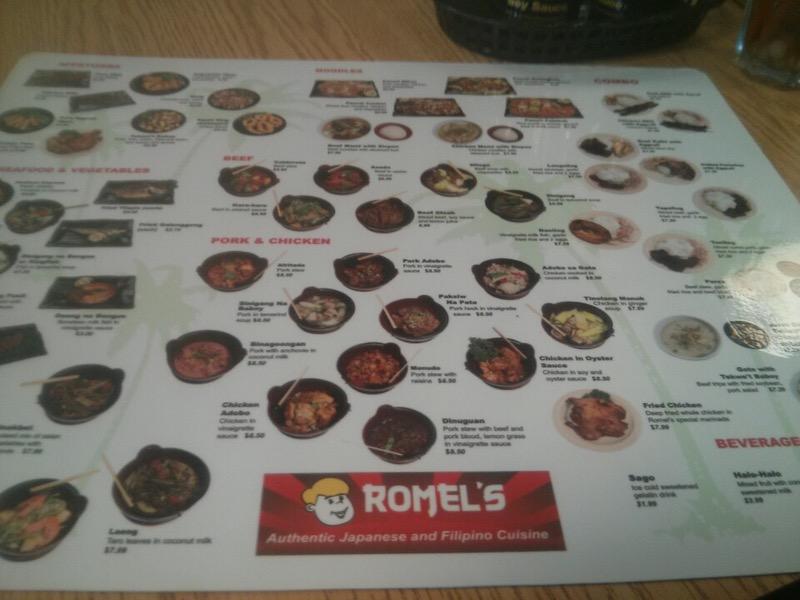 Menu at Romel's Authentic Japanese and Filipino Cuisine restaurant ...